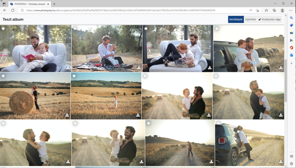 PHOTOPOLY album használata képek válogatására és kijelölésére ...